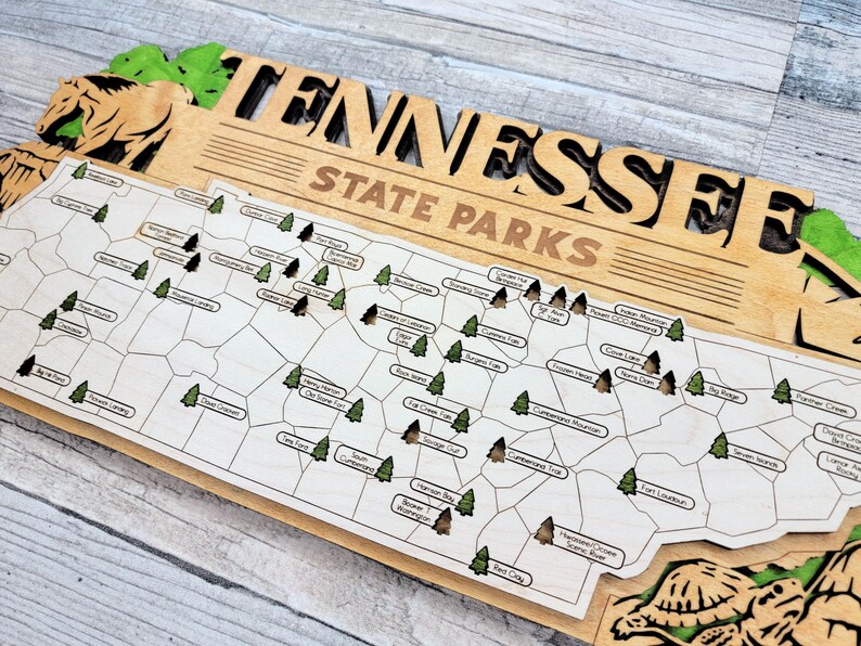 Tennessee State Park Map, Personalized Tennessee Travel Tracker Map ...