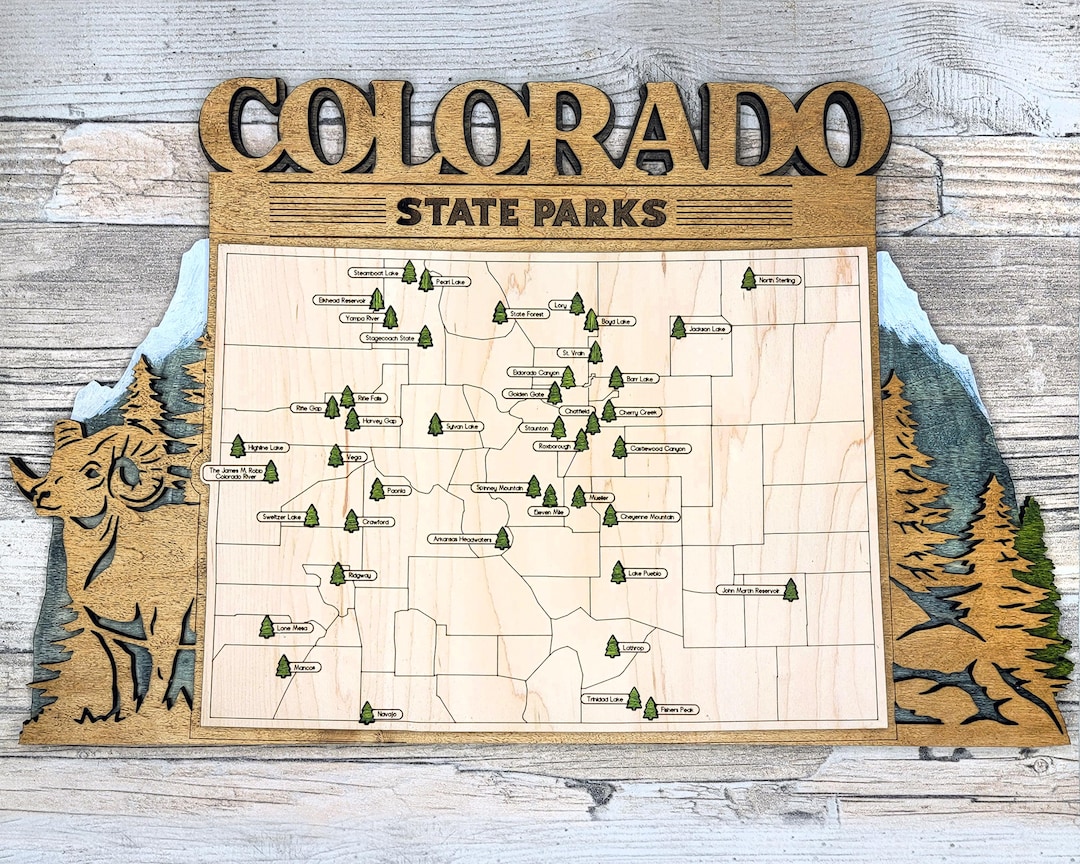 Colorado State Park Map, Personalized Colorado Travel Map, Laser Cut ...