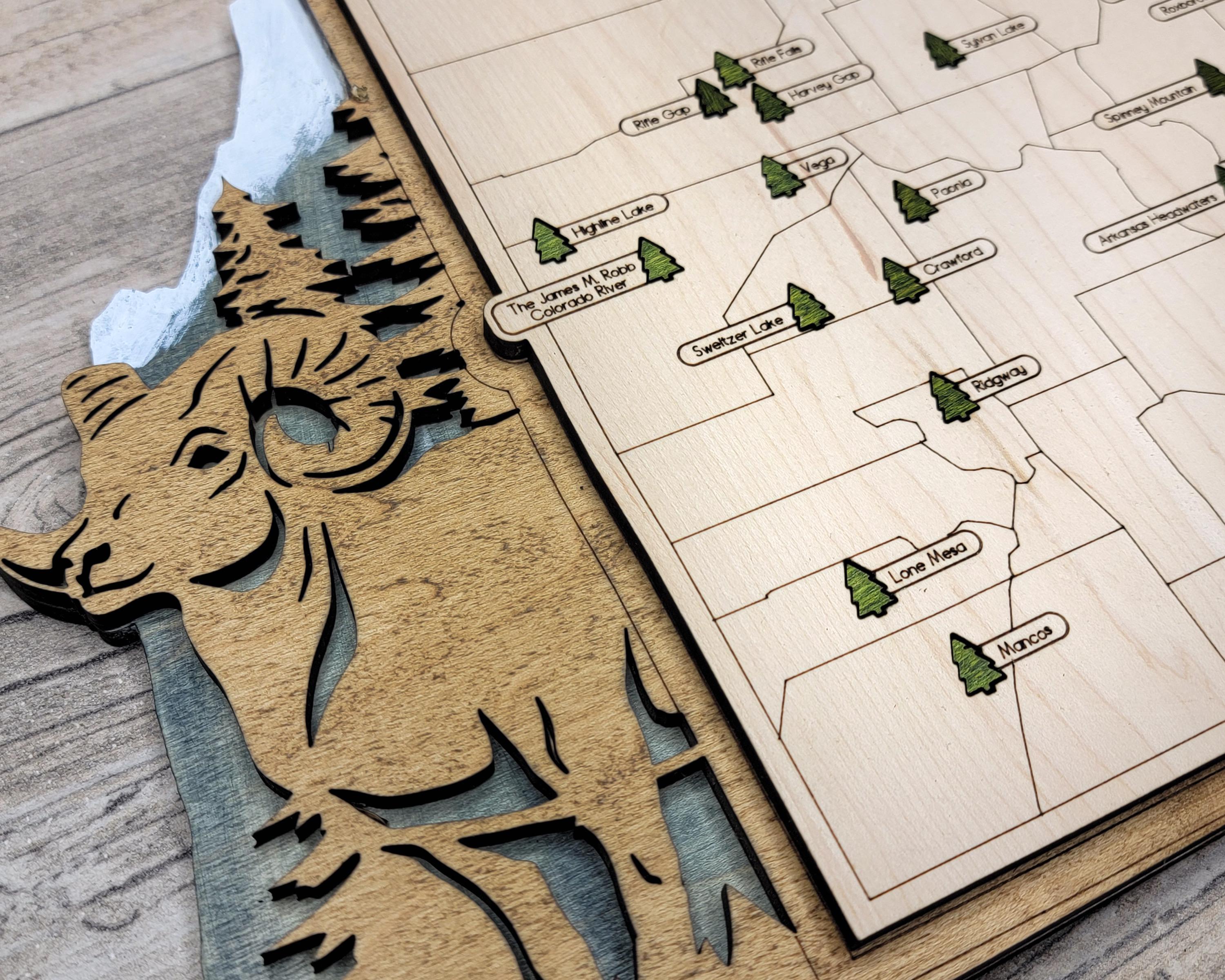 Colorado State Park Map, Personalized Colorado Travel Map, Laser Cut ...