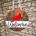 Cardinal Welcome Sign, Wood Round Sign, Front Door Hanger, Bird Lover ...
