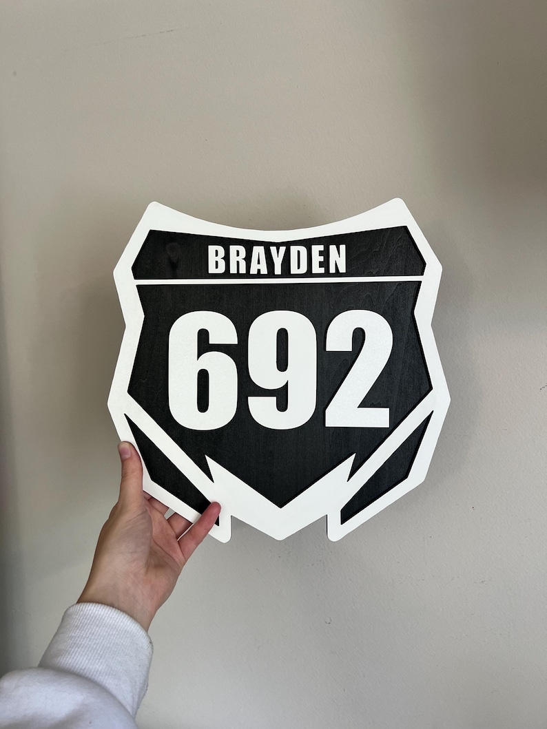 Personalized Motocross Number Plate Sign, Custom Dirt Bike Wall Decor ...