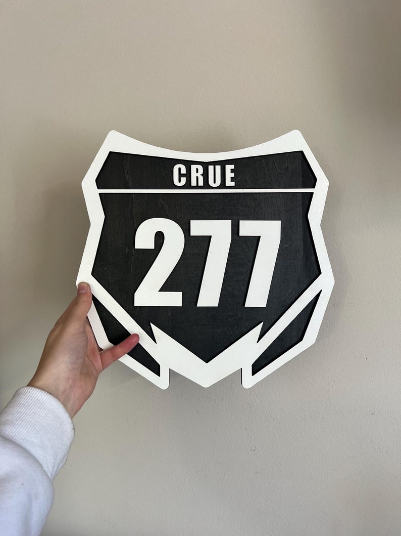 Personalized Motocross Number Plate Sign, Custom Dirt Bike Wall Decor ...