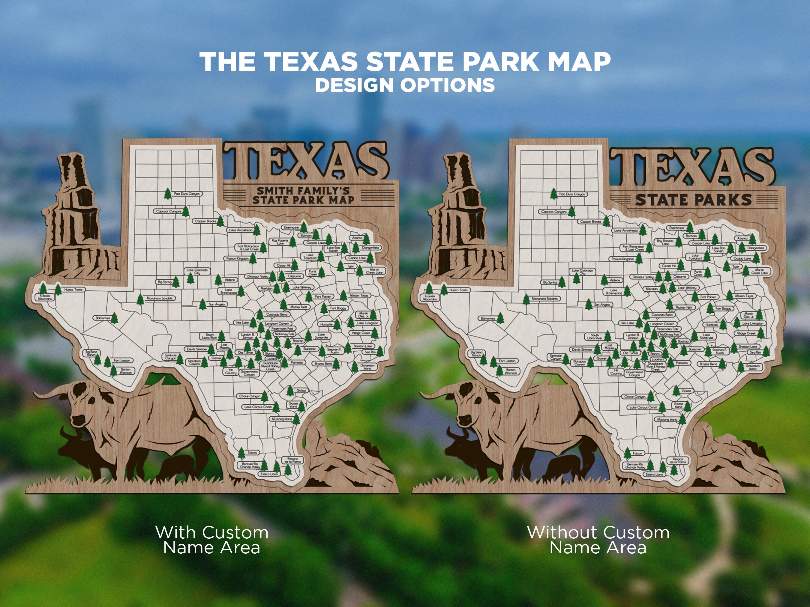 Texas State Park Map, Personalized Texas Travel Tracker Map, Wooden ...