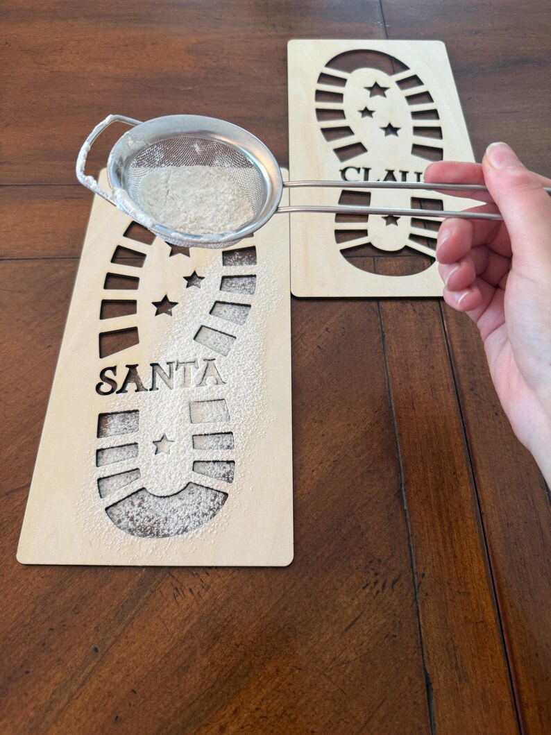 Santa Footprint Stencil Set, Reindeer Hoof & Elf Footprint Templates ...