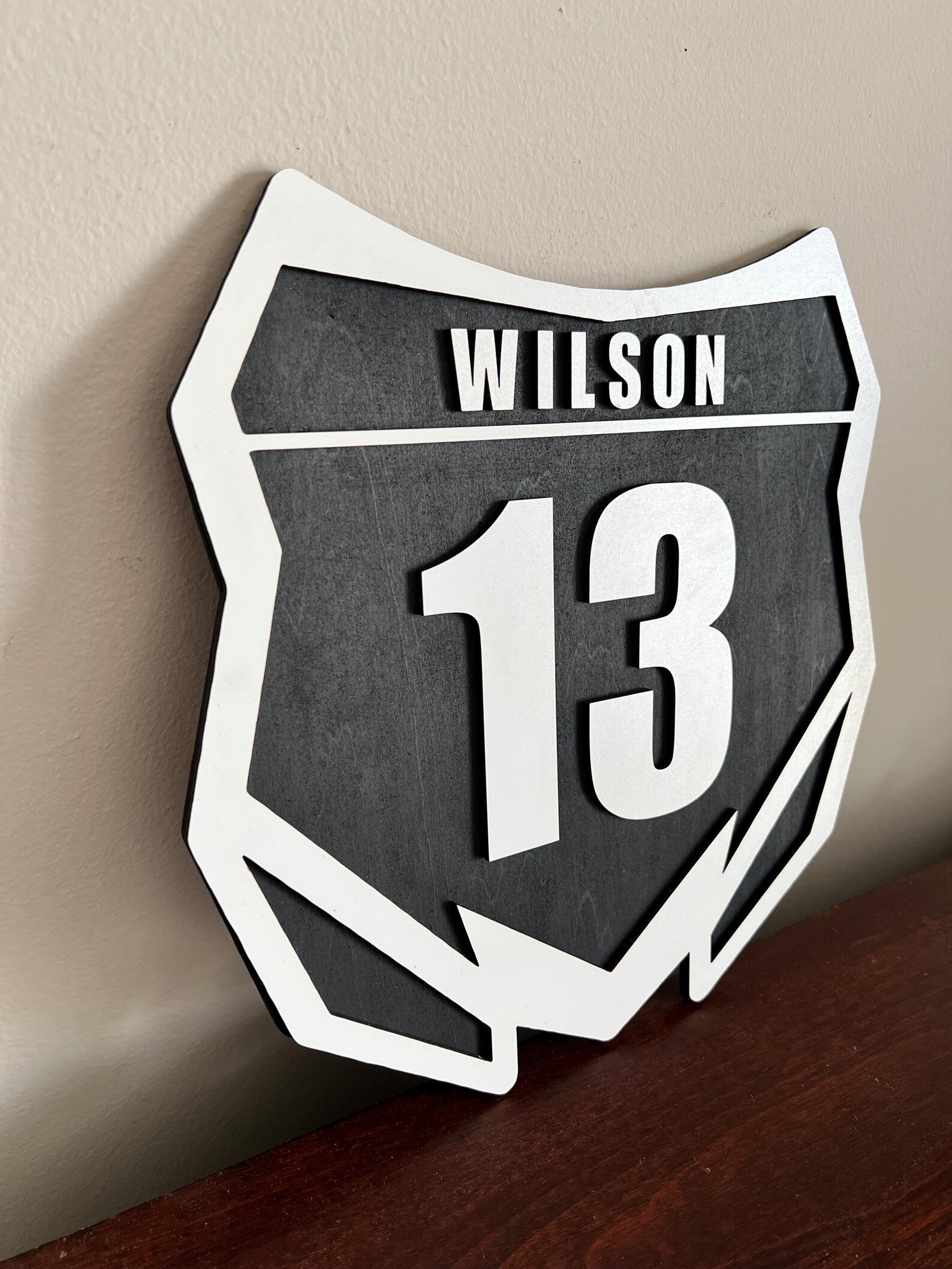 Personalized Motocross Number Plate Sign, Custom Dirt Bike Wall Decor ...
