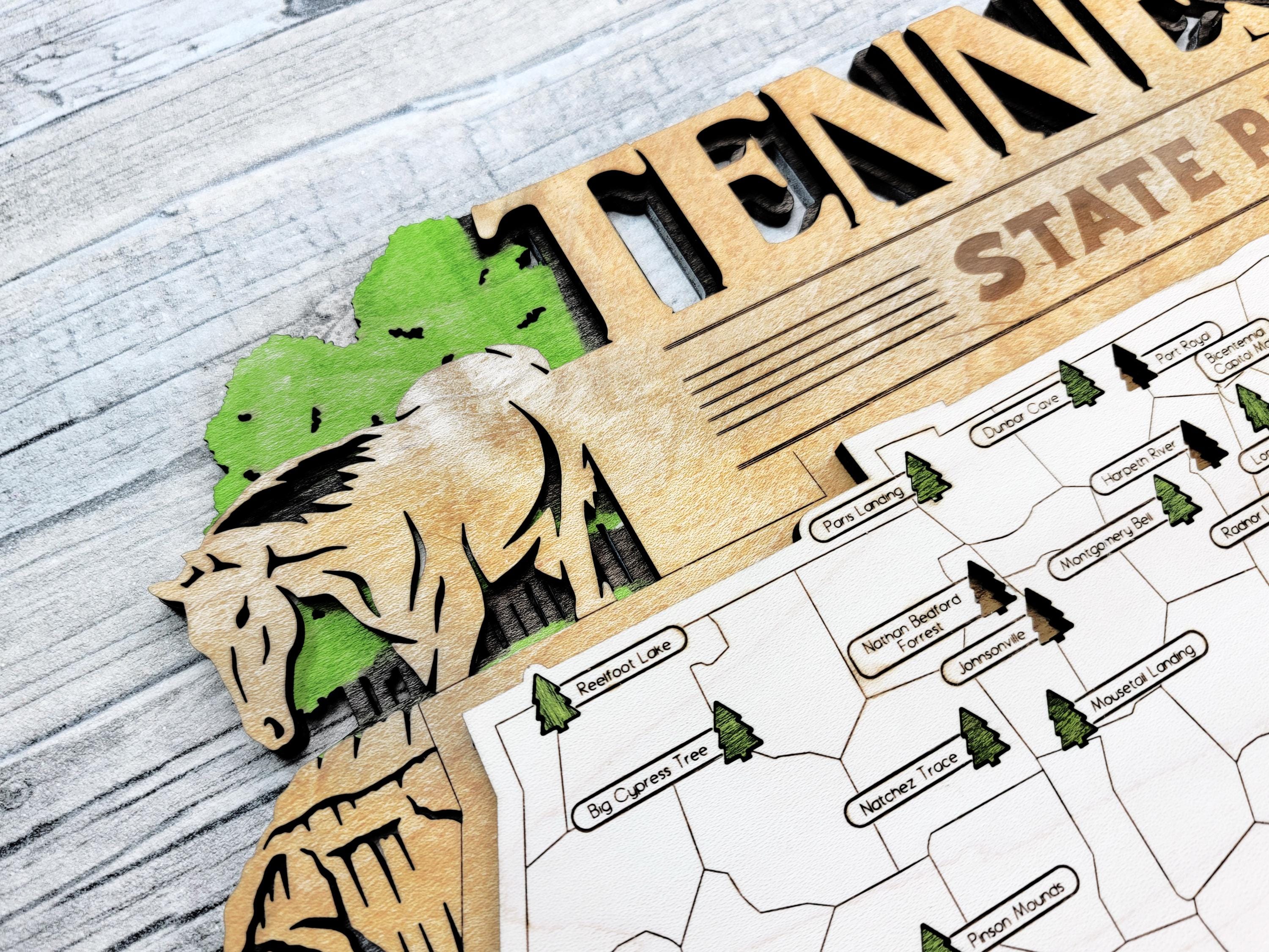 Tennessee State Park Map, Personalized Tennessee Travel Tracker Map ...