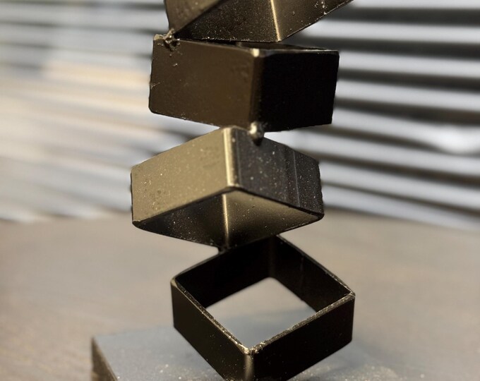 Modern Geometric Metal Desk Sculpture- Abstract Art for Office and Home ...