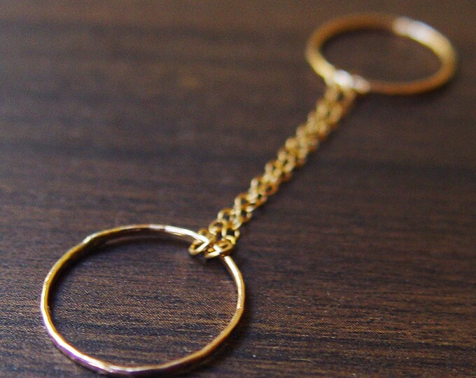 Gold Chain Double Ring - Etsy
