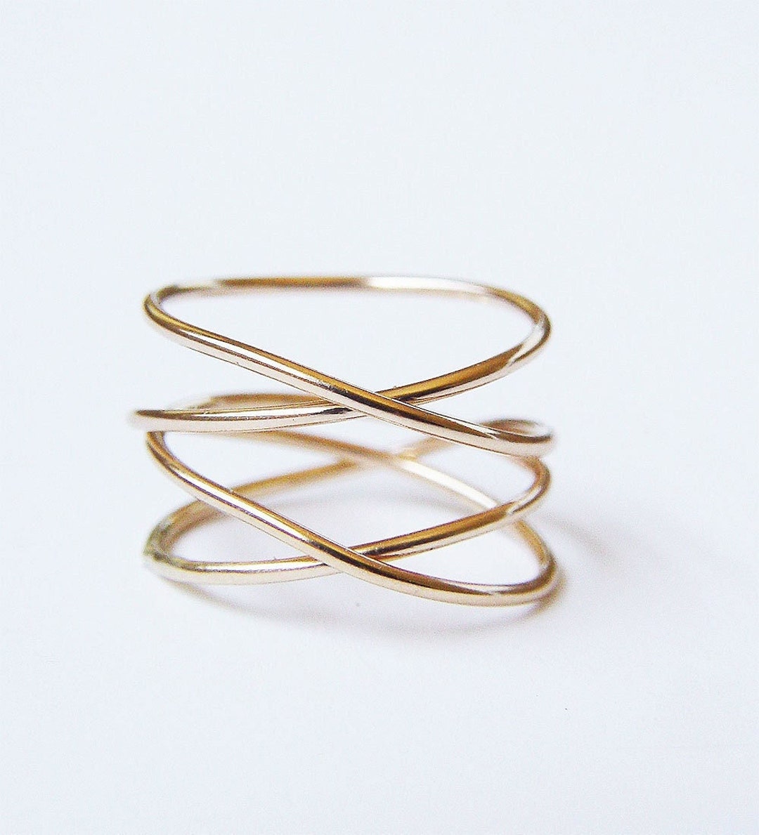 Infinity 14k Gold Fill Spiral Ring - Delicate Minimalistic Gold Wrap ...