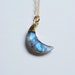 Labradorite Gold Moon Necklace. Crescent Labradorite Charm - Etsy