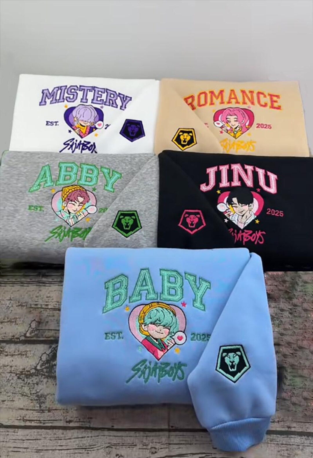 Embroidered K.pop Demon Hun.ter Character Sweatshirt, Jinu Abby Baby ...