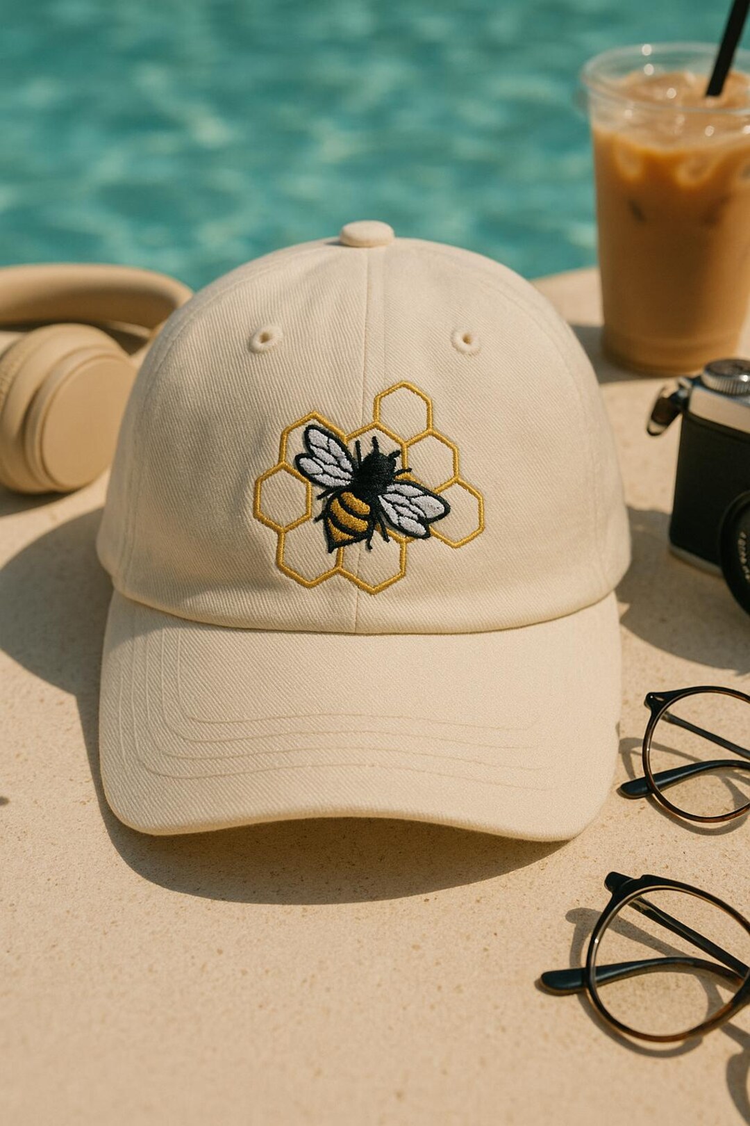 Bees Embroidered Hat, Cute Bee Lover Cap, Unisex Bee Baseball Hat ...