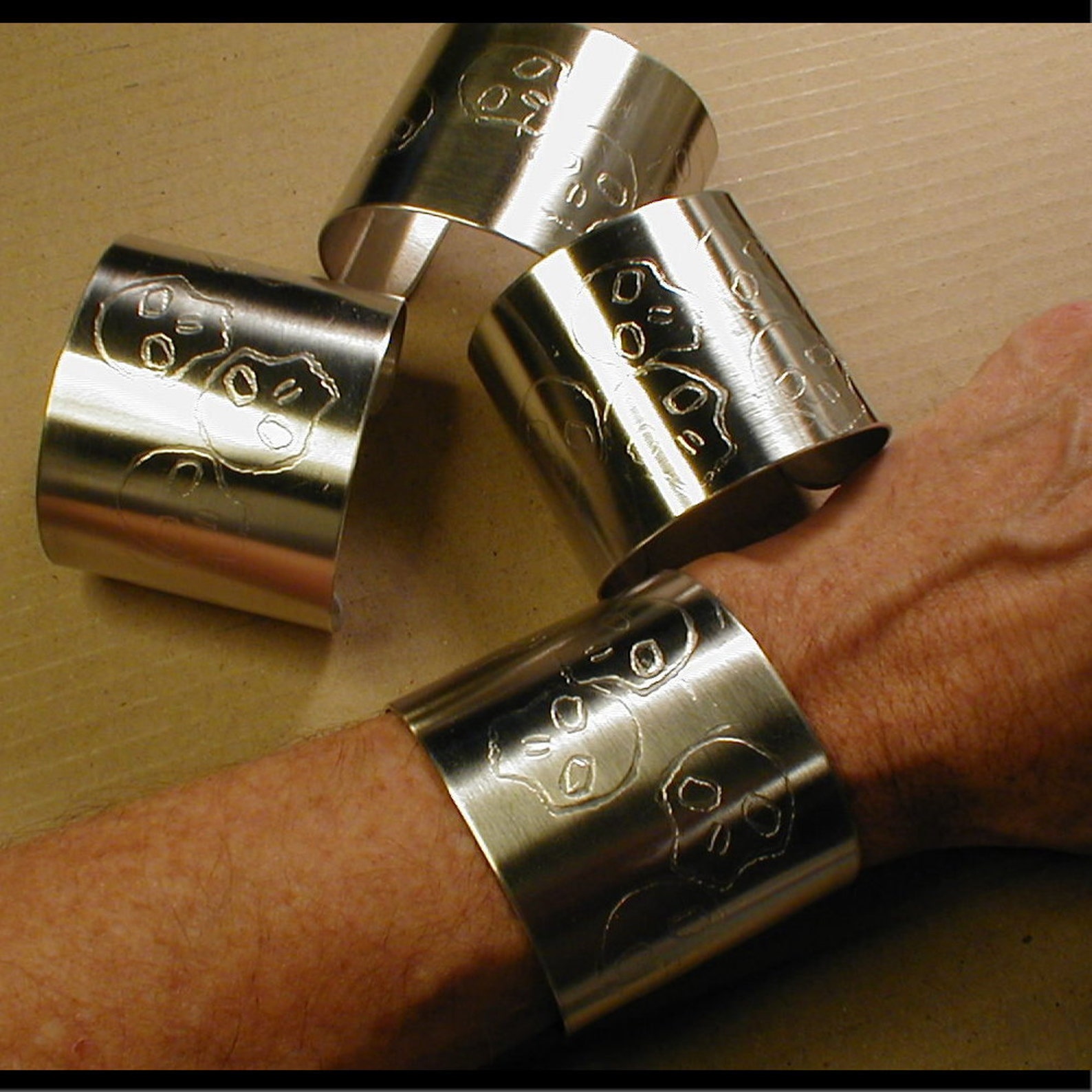 Metal skull cuffs | Etsy