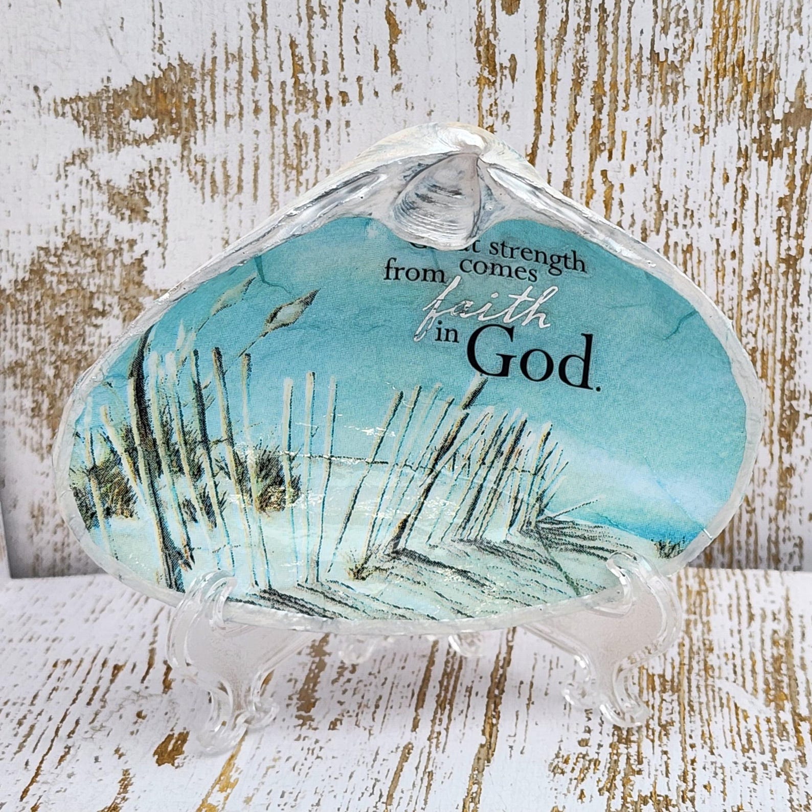 Scripture Beach Shell Dish, Coastal Bible Verse Gift, Christian ...