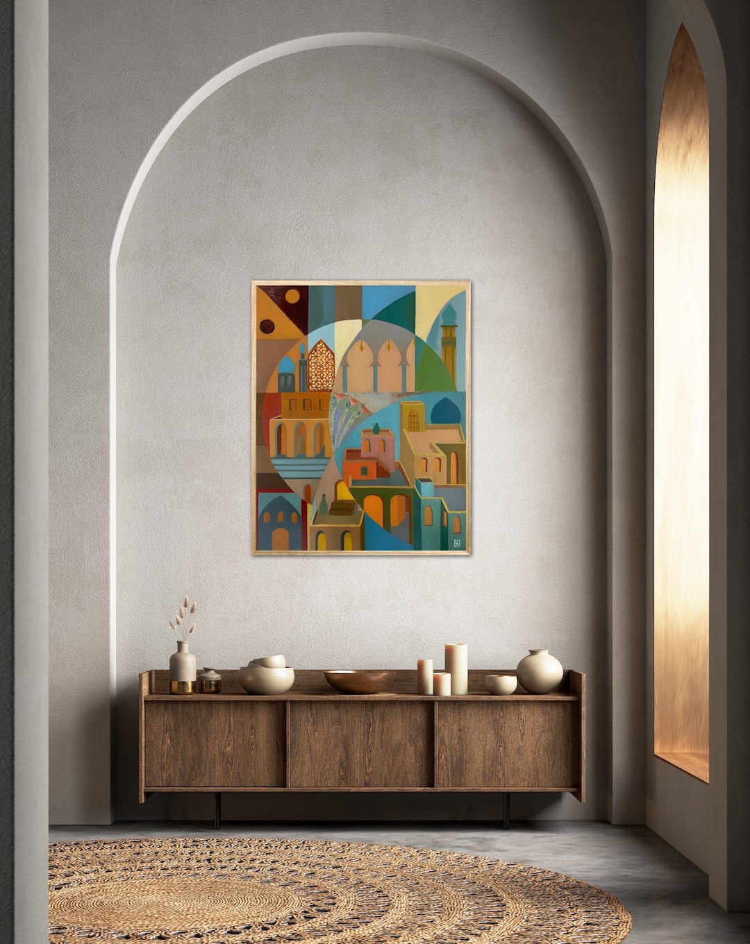 Baghdad Oil Painting : Geometric Abstract, Iraqi Artist - Etsy