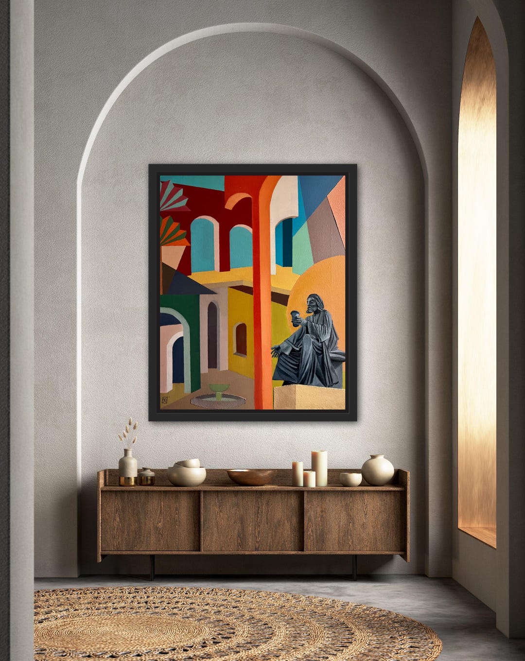 Original Oil on Canvas Painting of Abu Nwas in Baghdad by Iraqi Artist ...