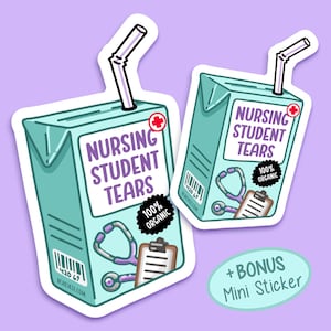Nursing Student Tears Sticker - Funny Medical Humor Vinyl Decal for ...