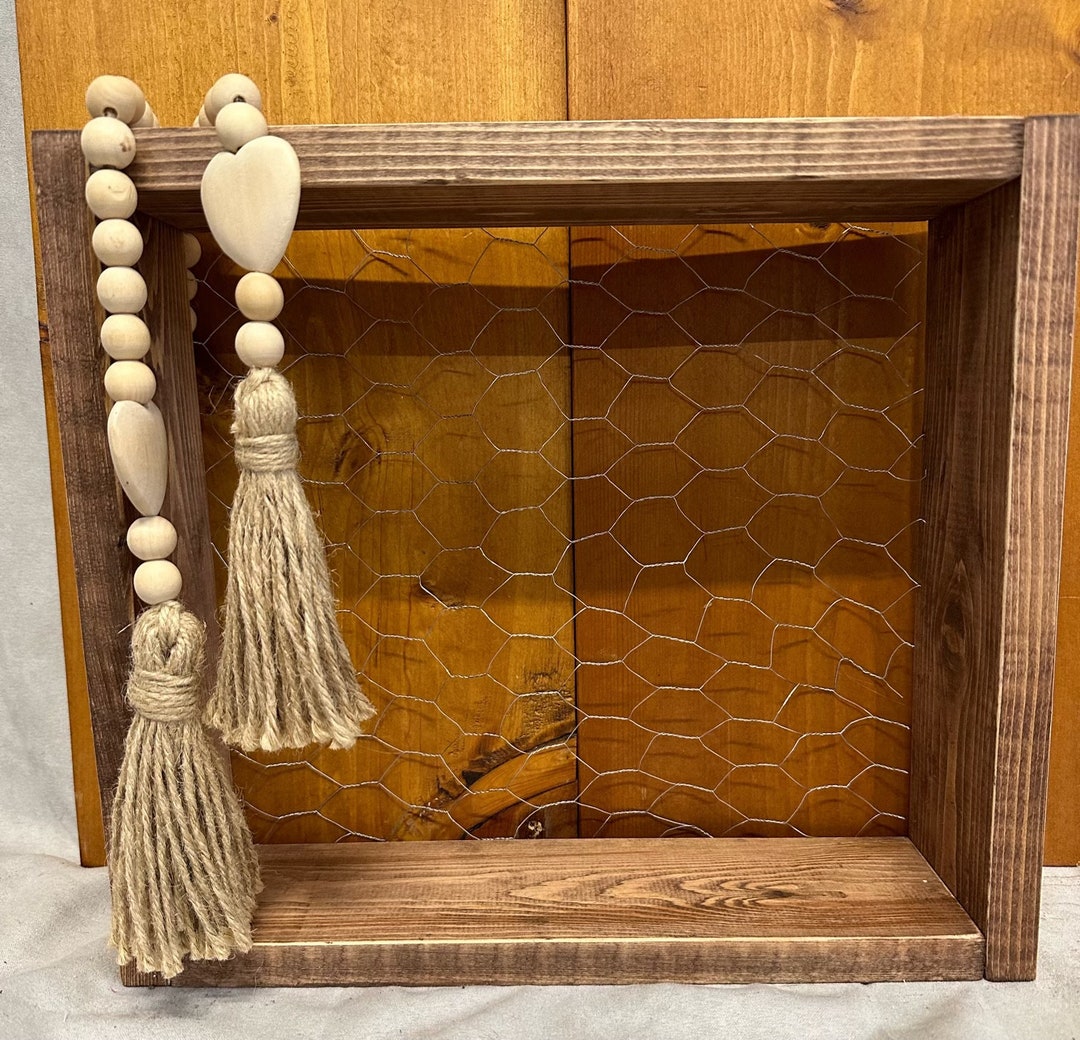 Rustic Shelf With Chicken Wire Backing - Etsy