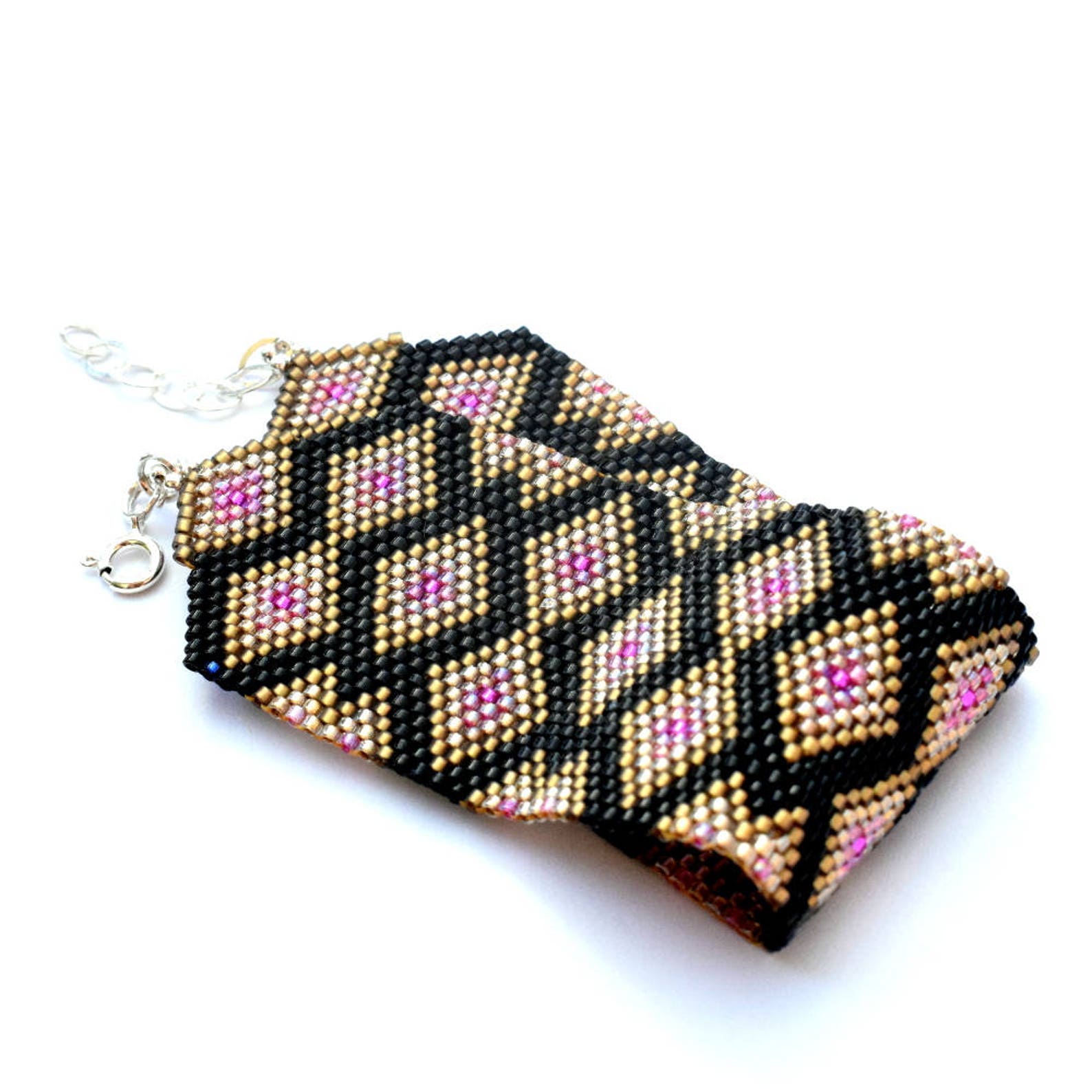 Peyote Bracelet Pattern Wide Cuff Pattern Uneven Peyote | Etsy