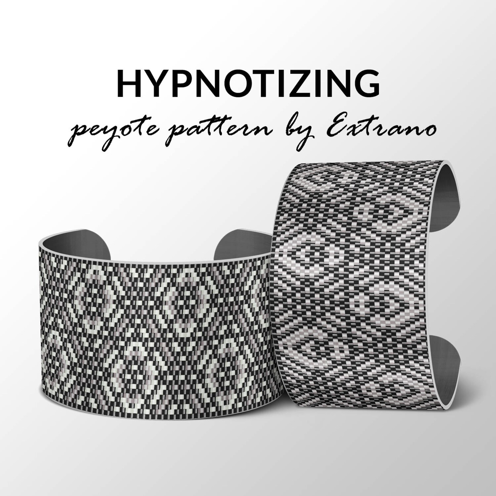 Peyote Bracelet Pattern, Wide Cuff Pattern, Uneven Peyote Stitch ...