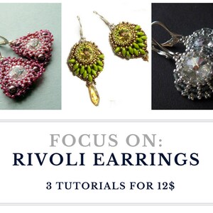 Rivoli Earrings, Set of Patterns, Beading Tutorials - Swarovski Rivoli ...