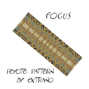 Peyote Bracelet Pattern, Wide Cuff Pattern, Uneven Peyote Stitch ...