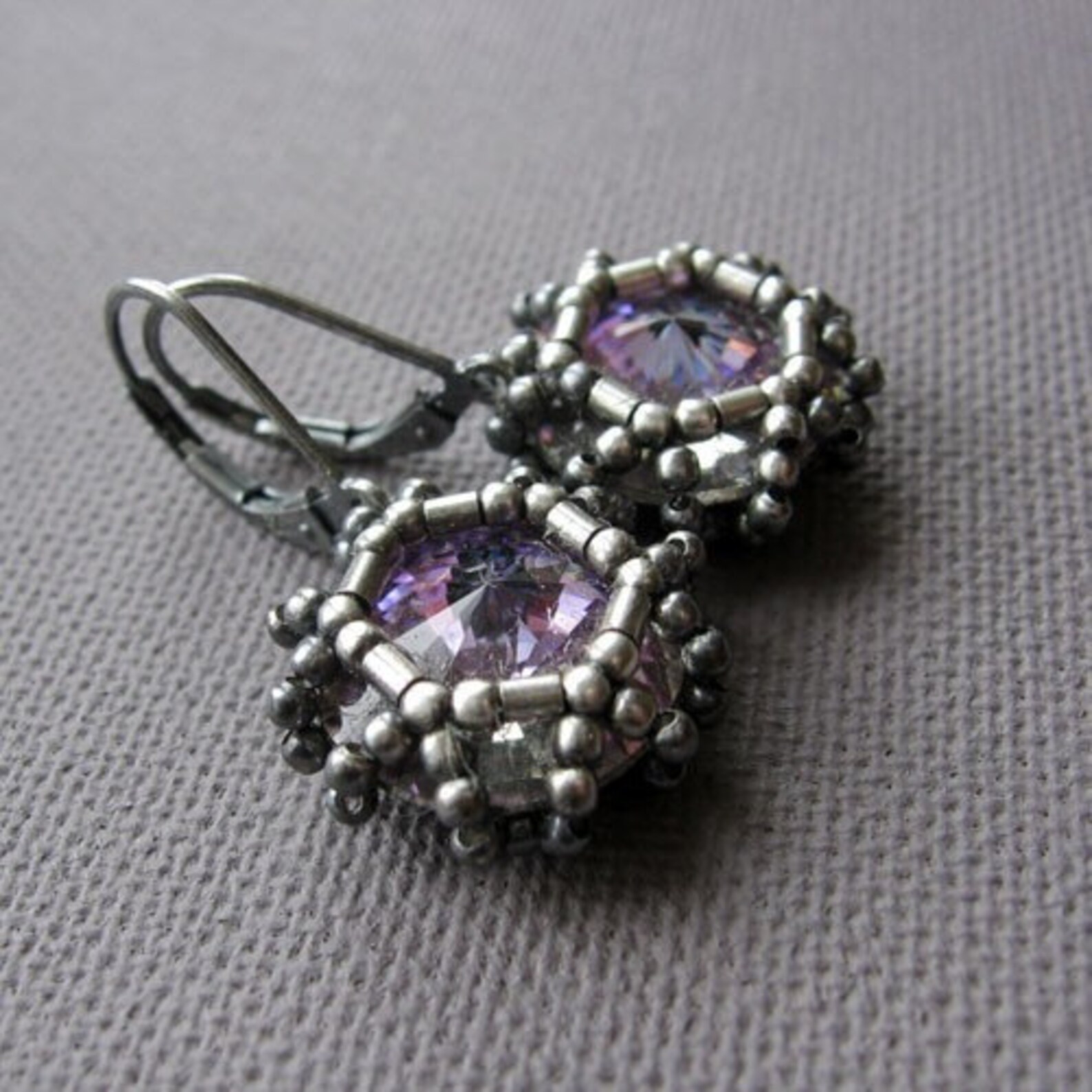 Rivoli Earrings Tutorial Round Earrings Pattern Rivoli | Etsy