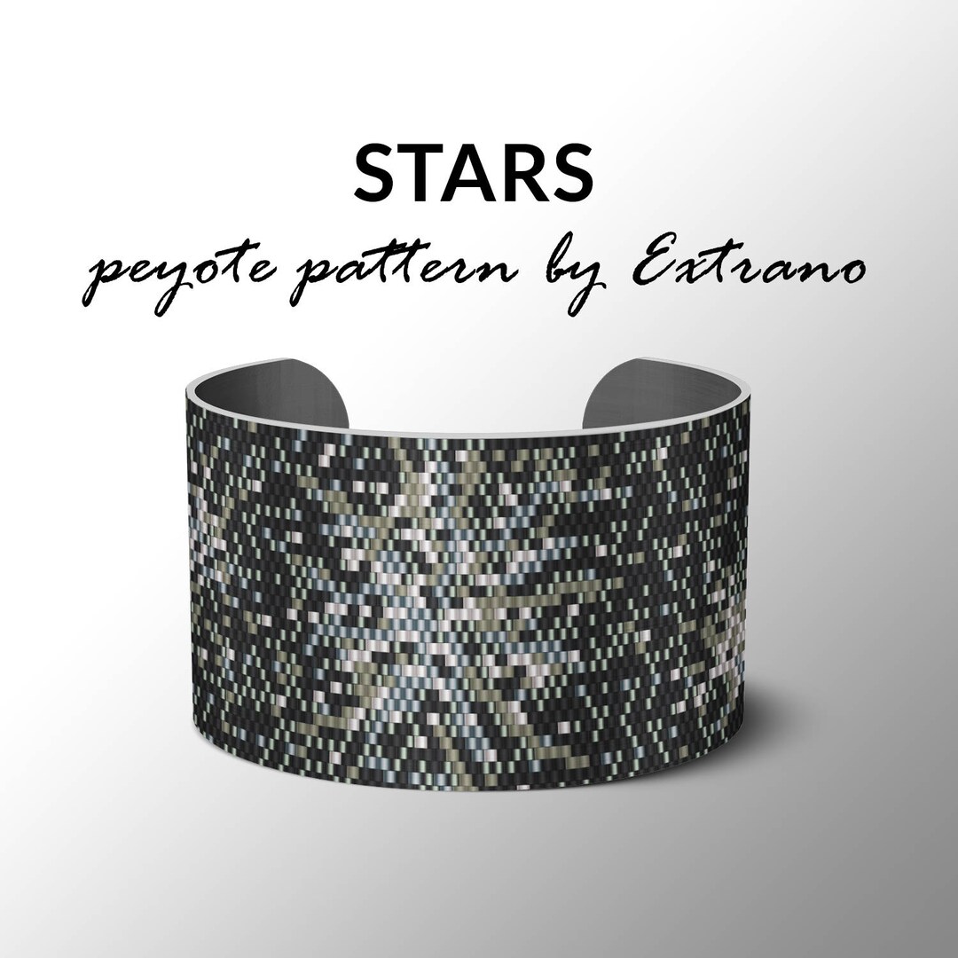 Peyote Bracelet Pattern, Wide Cuff Pattern, Even Peyote Stitch, Peyote ...