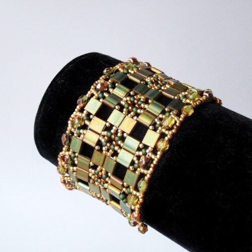 Bracelet Tutorial, Wide Cuff Pattern, Bracelet Pattern, Tila Bracelet ...