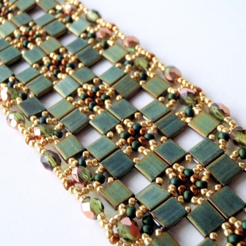 Bracelet Tutorial, Wide Cuff Pattern, Bracelet Pattern, Tila Bracelet ...