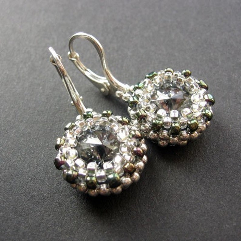 Rivoli Earrings Tutorial Round Earrings Pattern Rivoli | Etsy