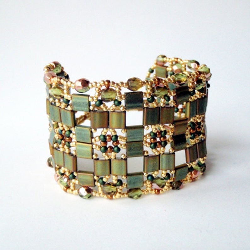 Bracelet tutorial wide cuff pattern bracelet pattern Tila | Etsy