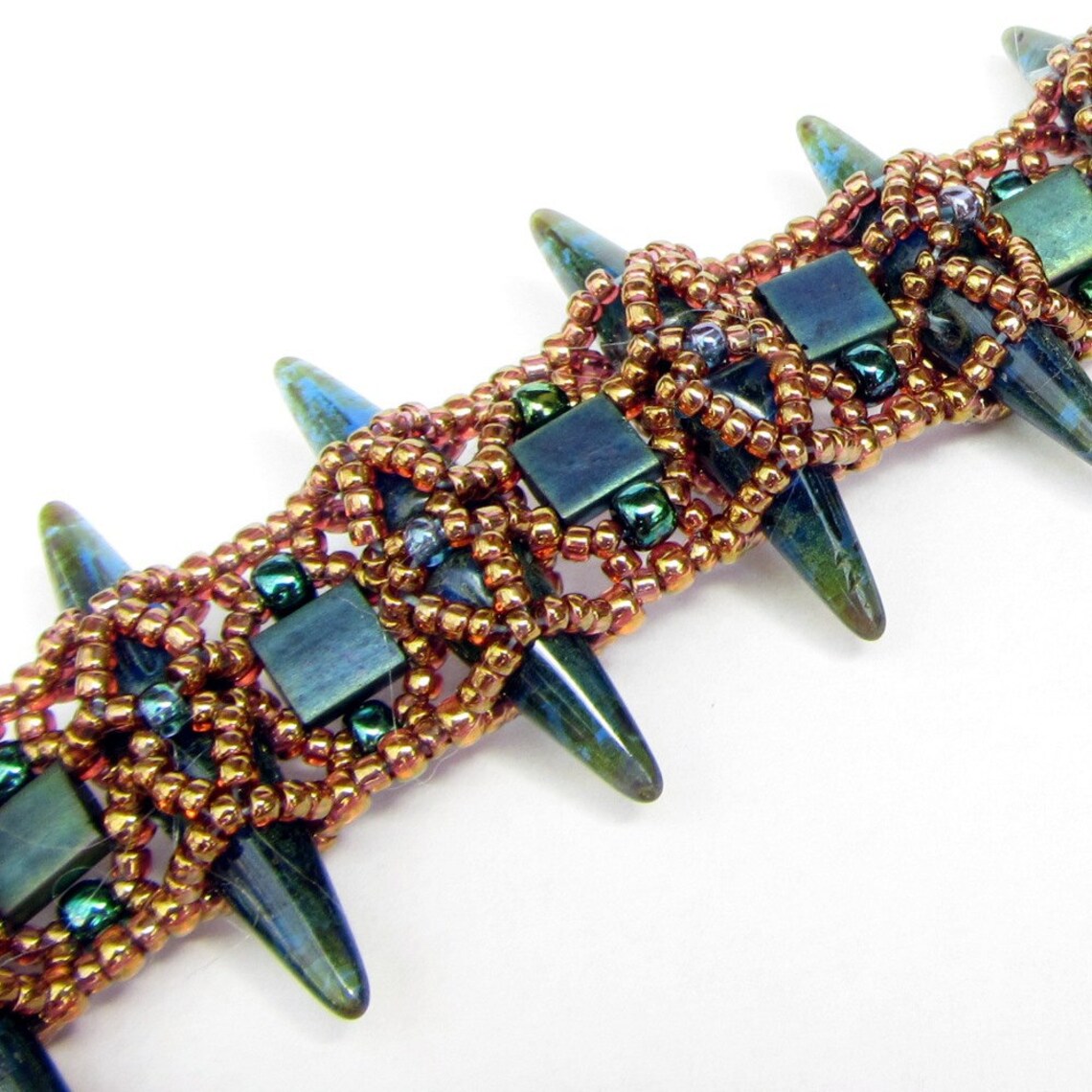 Bracelet Tutorial Spike Beads Pattern Bracelet Pattern | Etsy