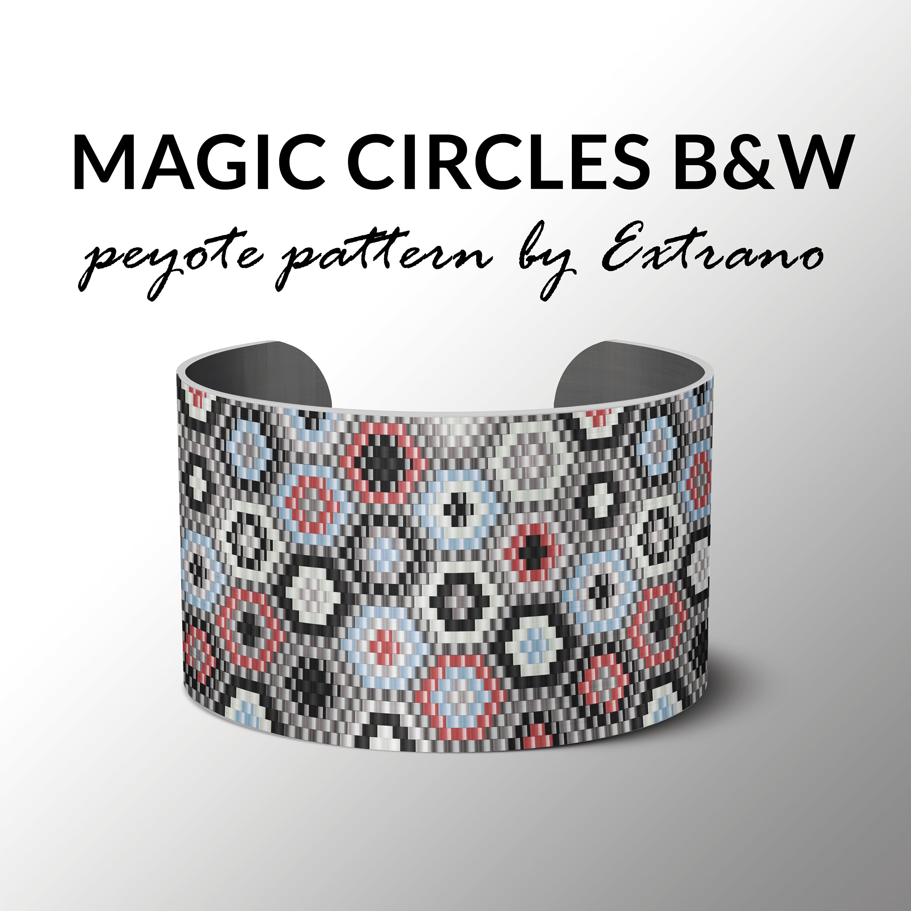 Peyote Bracelet Pattern, Peyote Pattern for Wide Bracelet, Wide Cuff ...