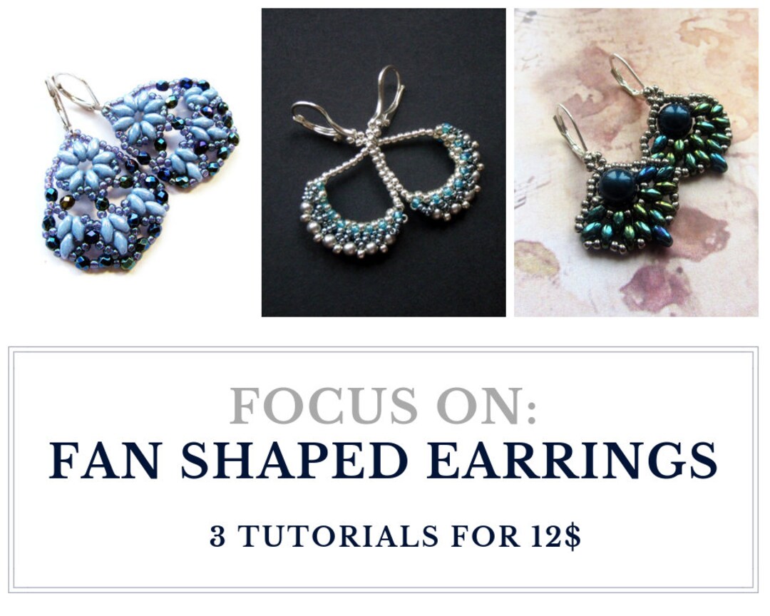 Fan Shaped Earrings Tutorials, Jewelry Patterns - Set of Tutorials With ...
