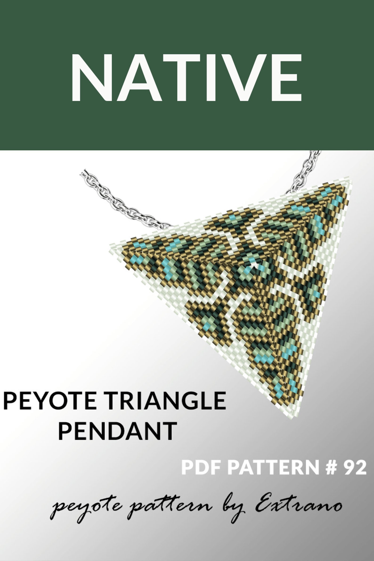 Peyote Triangle Pattern With Instruction, Native Peyote Pattern, Native ...