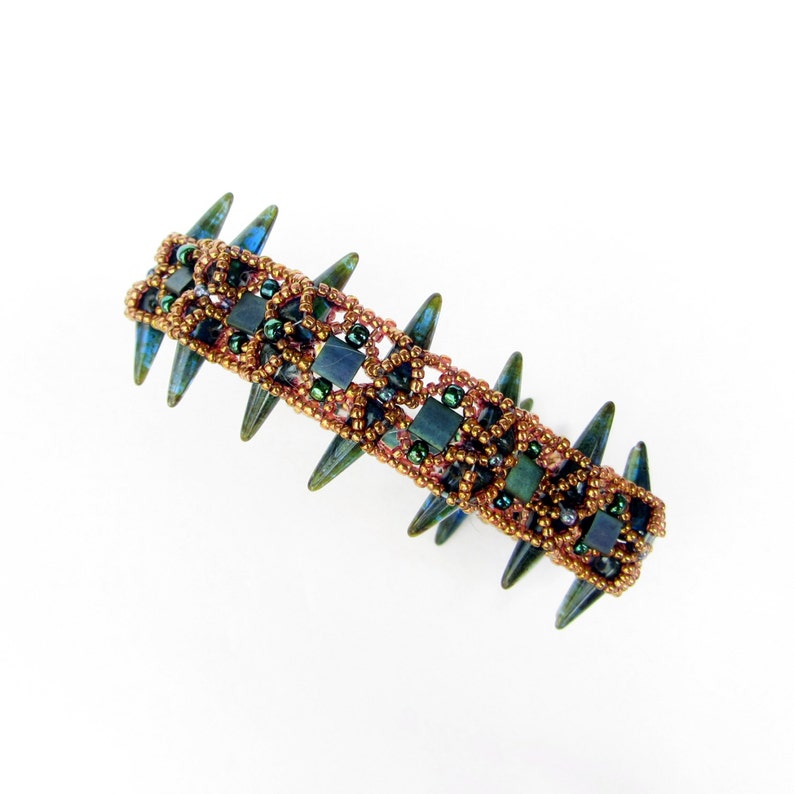 Bracelet Tutorial Spike Beads Pattern Bracelet Pattern | Etsy