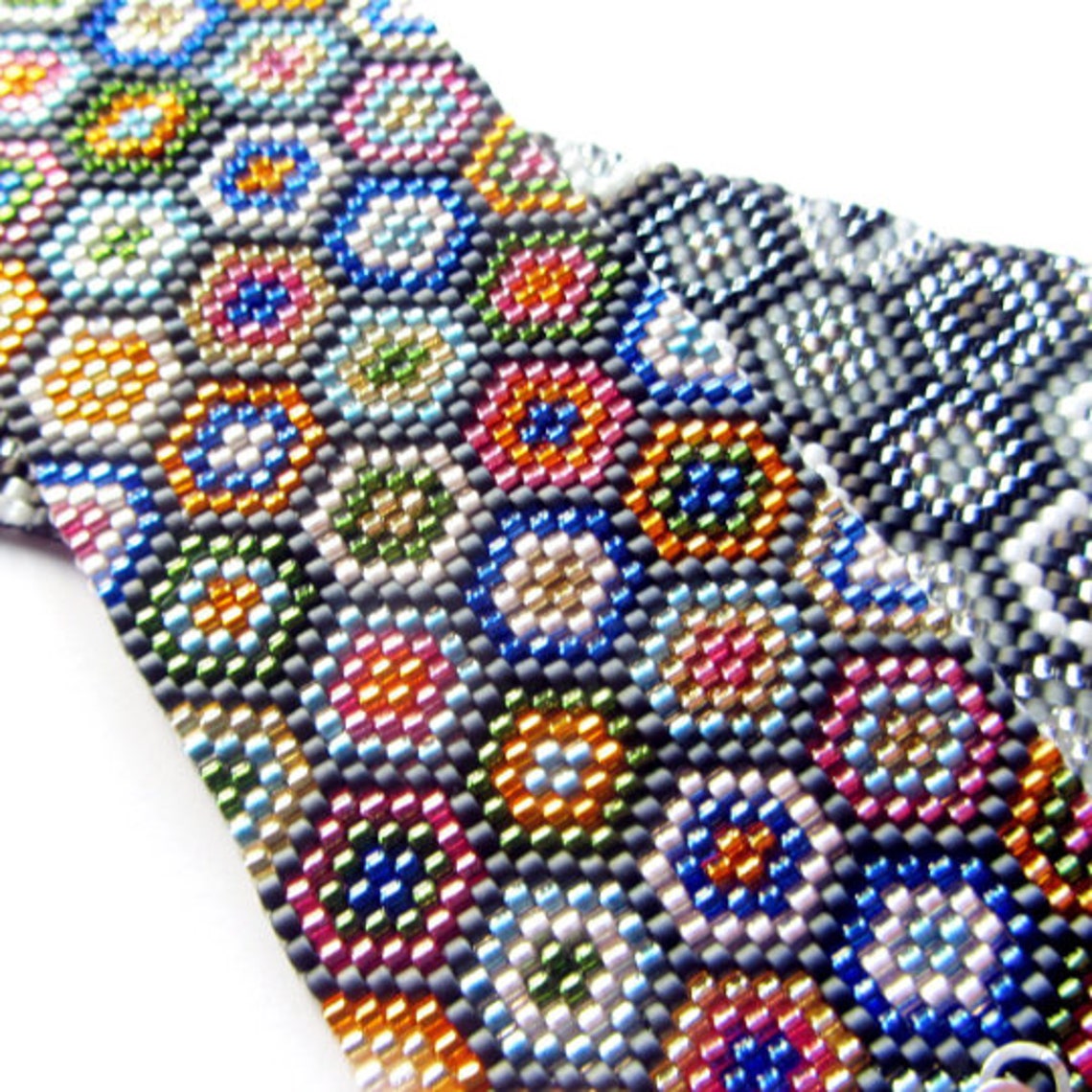 Peyote Bracelet Patterns, Wide Cuff Patterns, Uneven Peyote Stitch ...