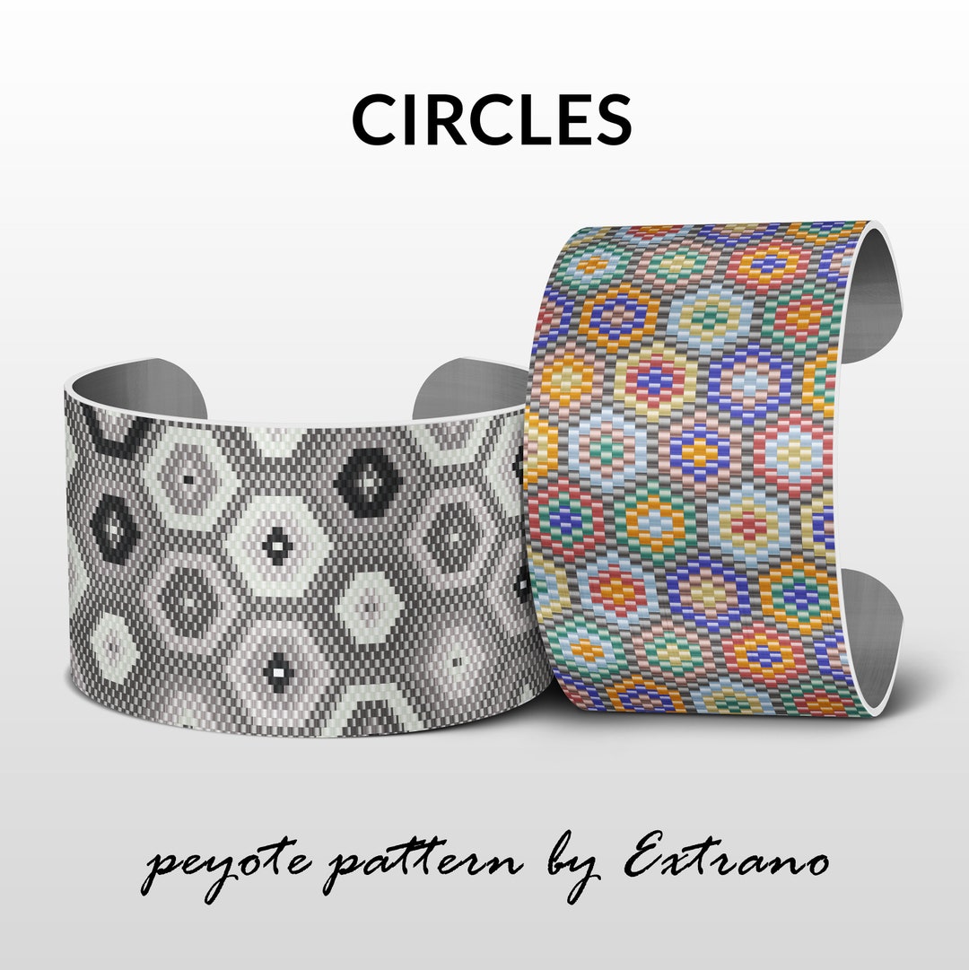 Peyote Bracelet Patterns, Wide Cuff Patterns, Uneven Peyote Stitch ...