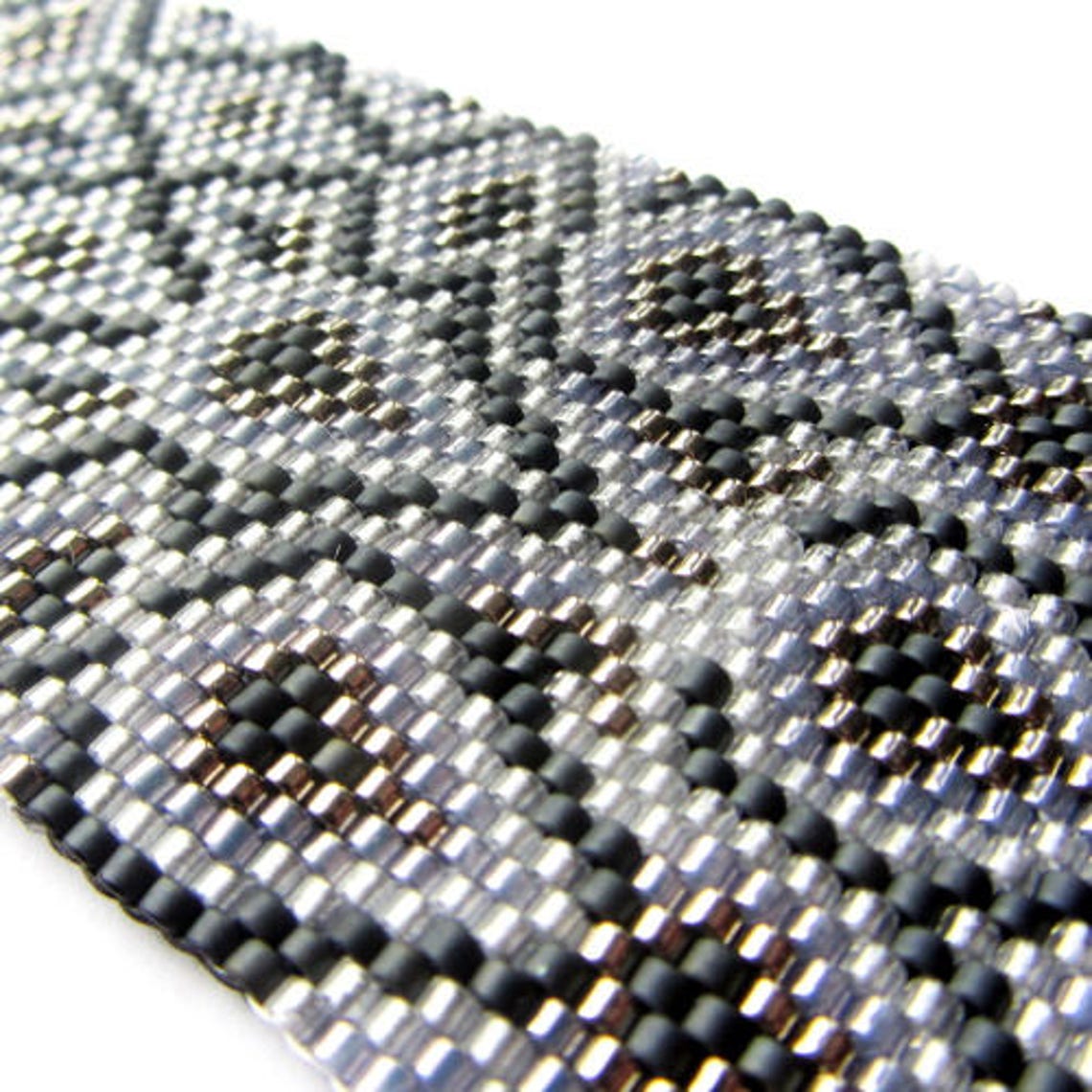 Peyote bracelet pattern wide cuff pattern uneven peyote | Etsy