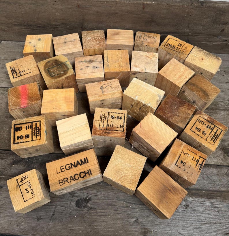 20 Reclaimed Pallet Blocks - Perfect for Crafts, Candle Holders, Timber ...