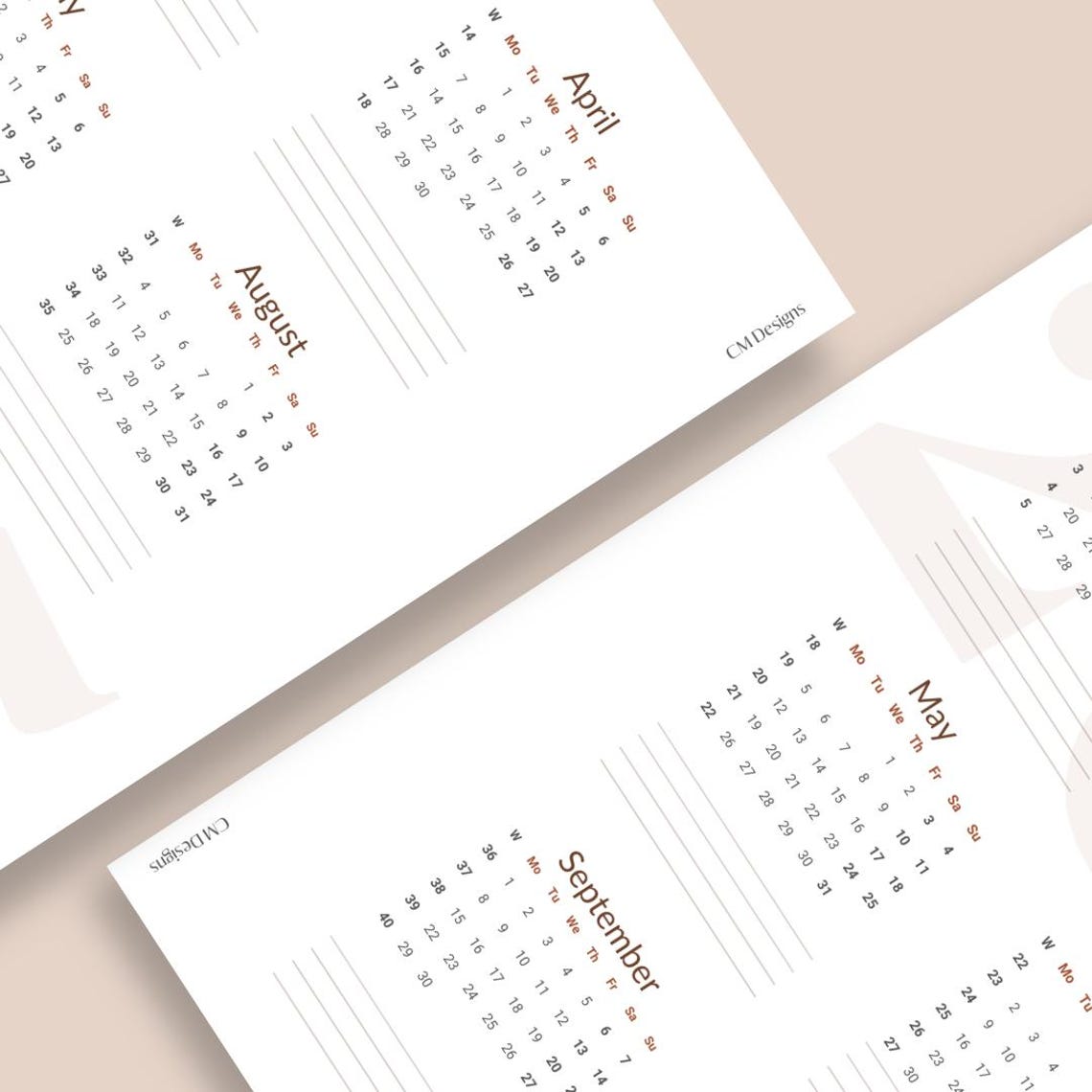2025 Minimalist Yearly Overview Calendar With Week Numbers | Monday ...