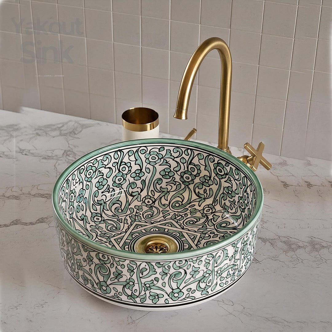 Artisanal Ceramic Bathroom Sink Bowl- Turquoise Sink Basin - Etsy