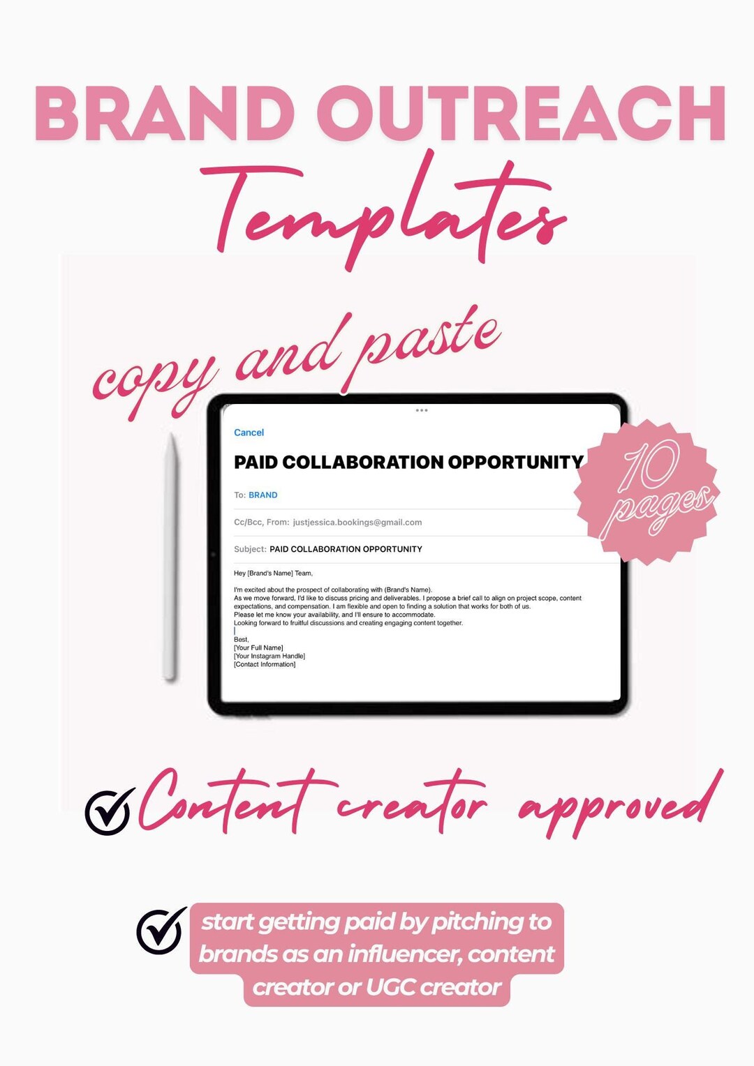 Ultimate Guide for UGC CONTENT CREATOR Email /dm Pitch Templates - Etsy