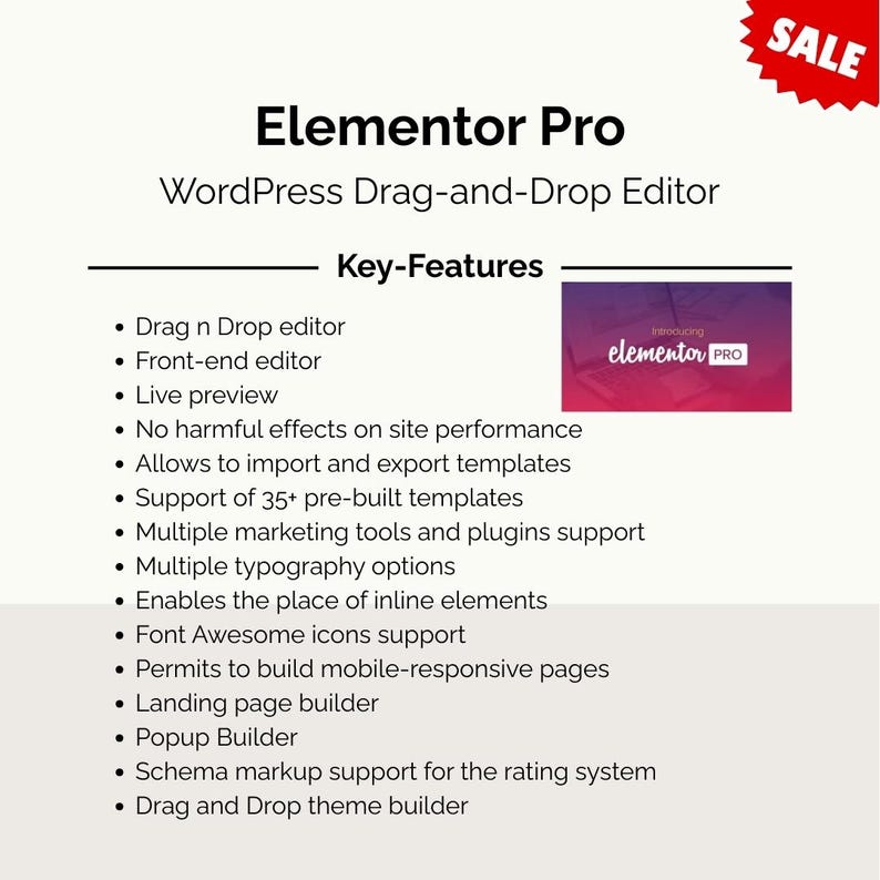Elementor Pro Wordpress Plugin - Etsy