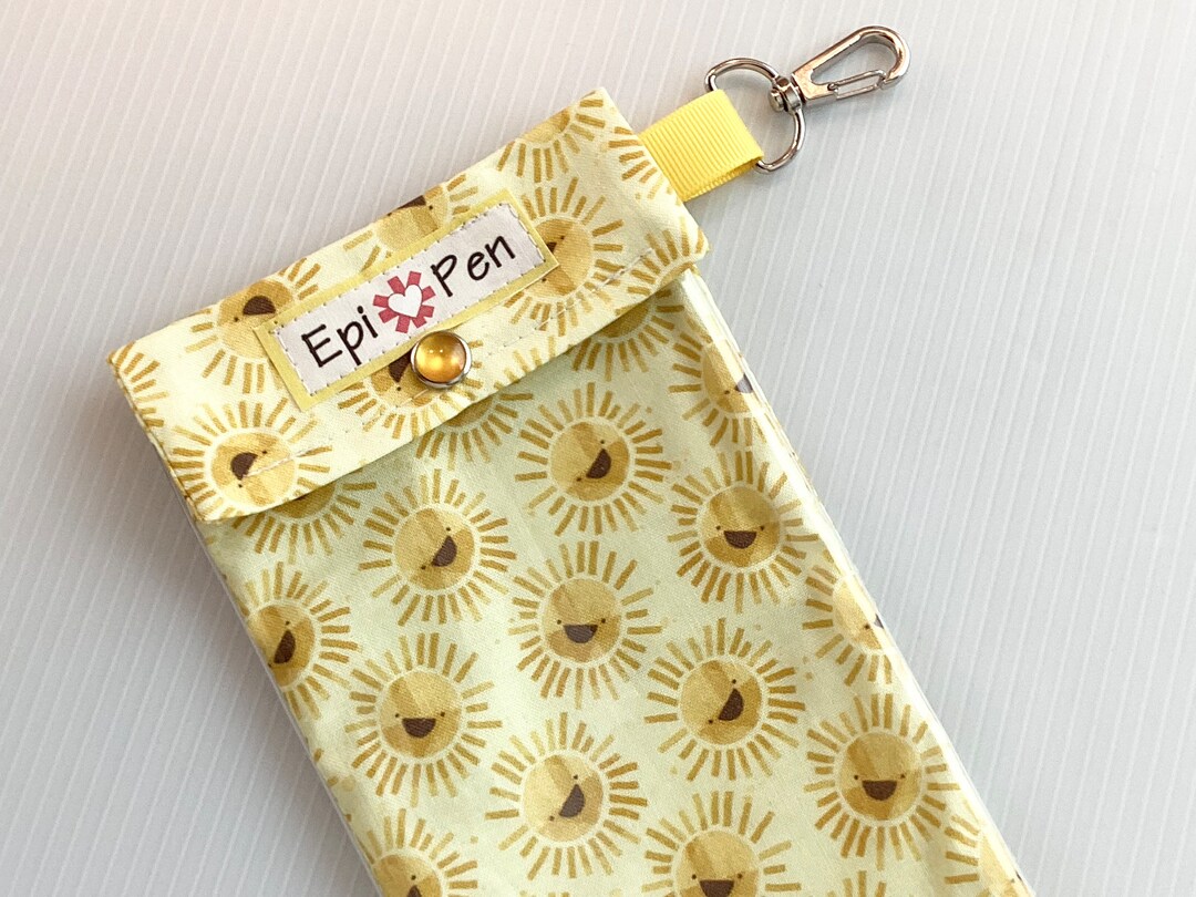 Cute Sunshine Epipen Snap Carrier Clear Pocket Clip Holds 1-2 Allergy ...