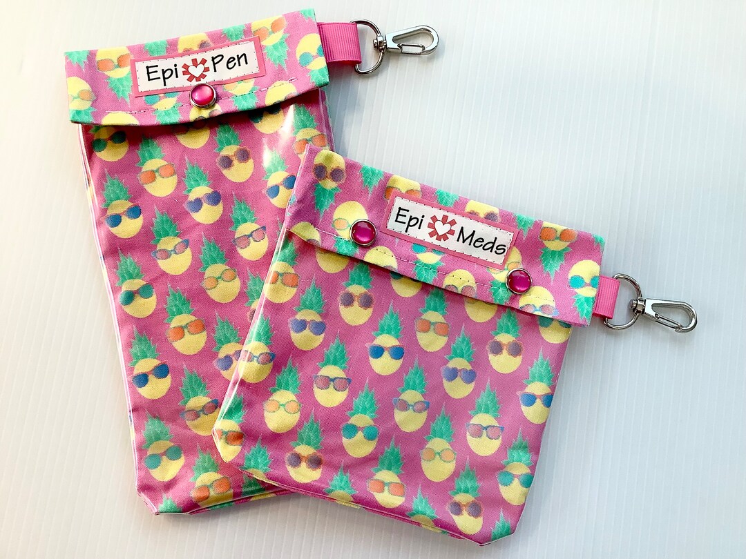 CLEARANCE Pineapples Clear Epipen Carrier With Clip Holds 2+ Allergy ...