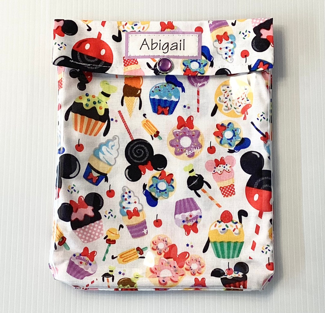 Mickey Mouse Disney Park Snacks Fabric Ouch Pouch Clear Travel ...