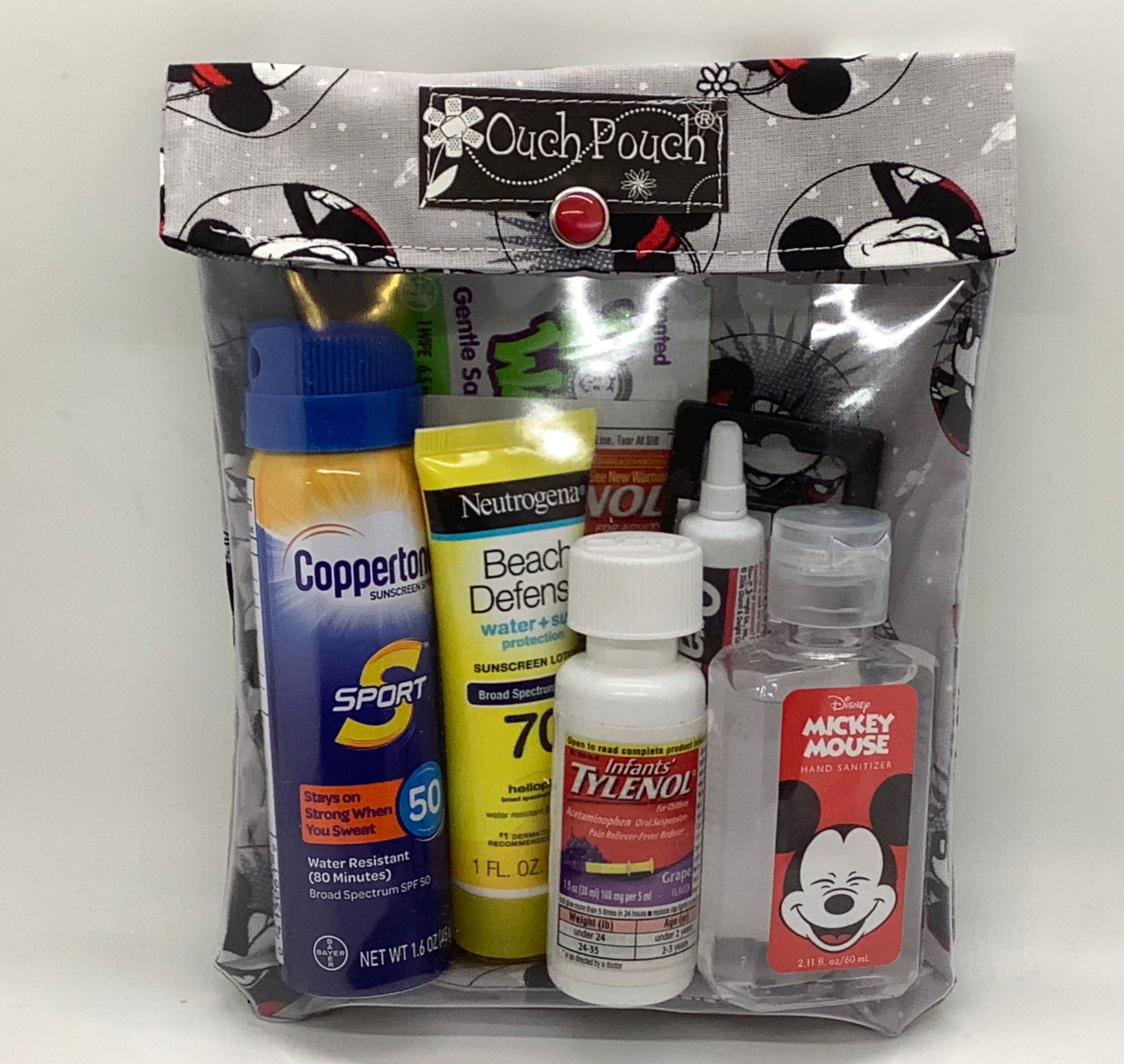 Mickey Mouse Disney Park Snacks Fabric Ouch Pouch Clear Travel ...