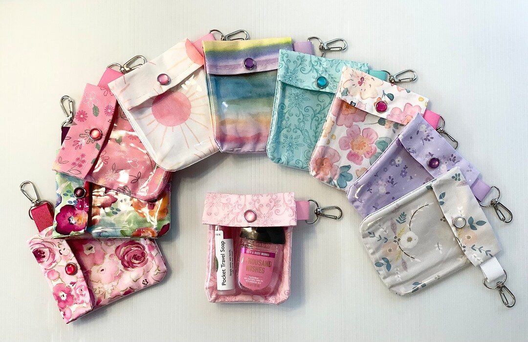 Clear Front Mini Pouch 5 Pack Grab Bag Keychain Clip 3x4 Small Holder ...